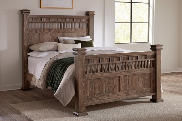 Amish Traditional Mission Post Bed Frame | DutchCrafters