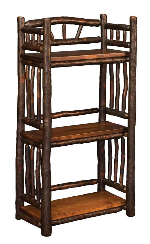Rustic Bookcase with 3 Open Spindle Shelves | DutchCrafters