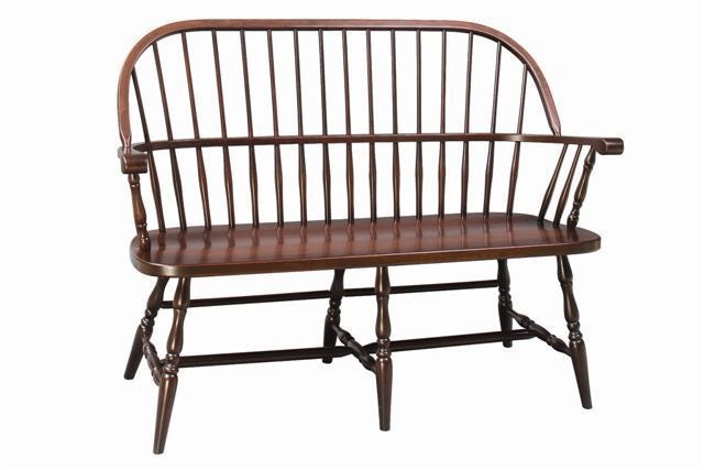 Claymont Sack-Back Windsor Bench from DutchCrafters Amish Furniture
