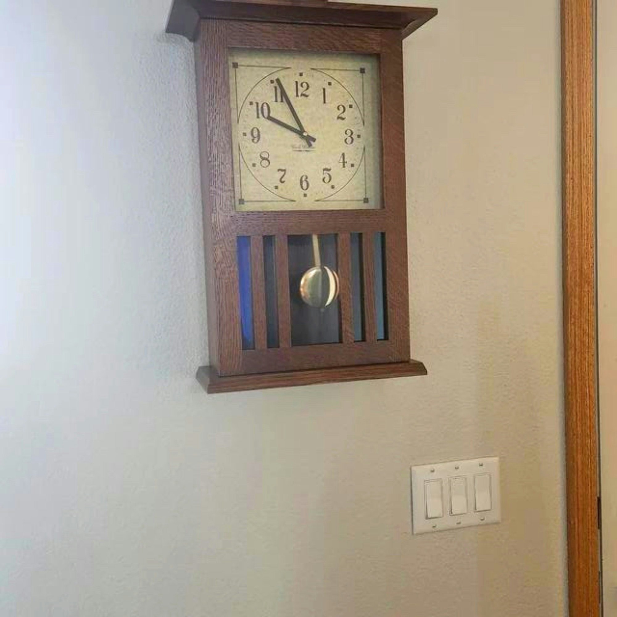 Amish Mission Wall Clock | Solid Wood Dual Chime Design