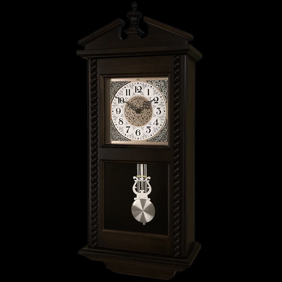 Amish Rope‑Style Wall Clock | Solid Wood Quartz Chiming Clock