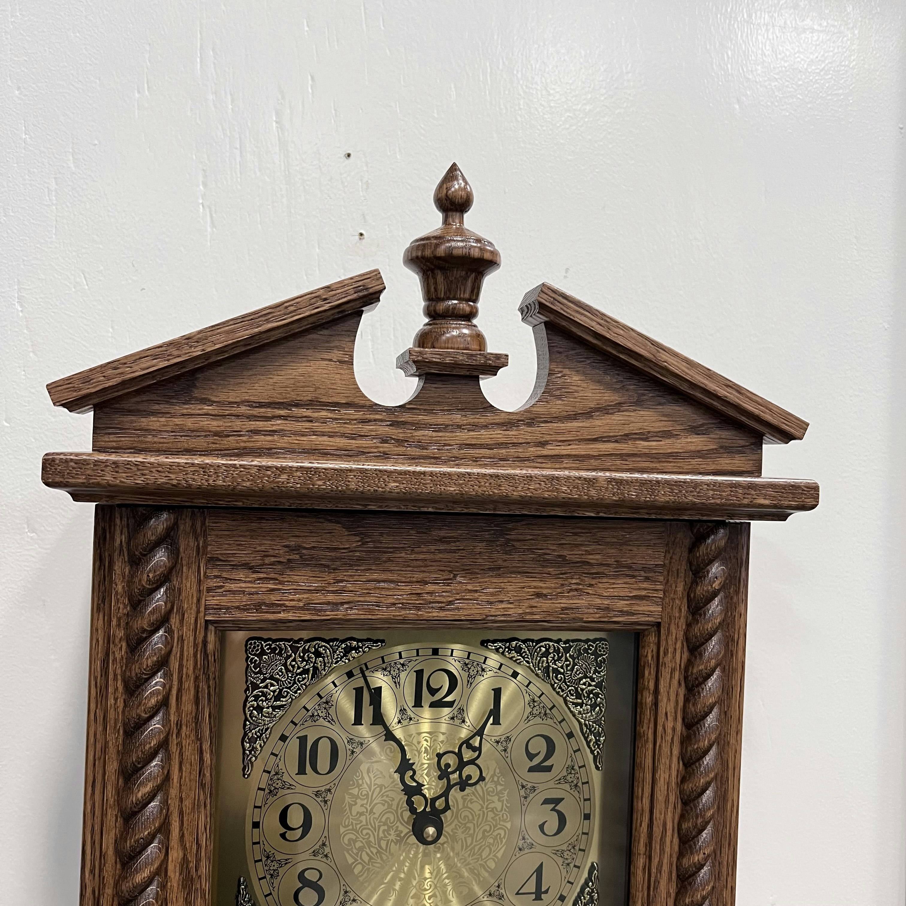 Heirloom Amish Wall Clock with Split Pediment Crown