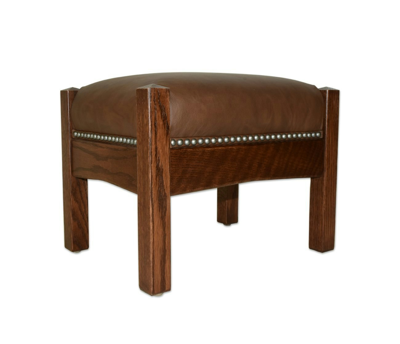 Amish 17" Wide Upholstered Footstool - Custom Amish Furniture