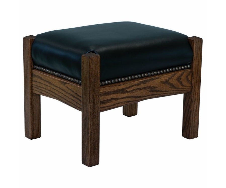Amish 17" Wide Upholstered Footstool - Custom Amish Furniture