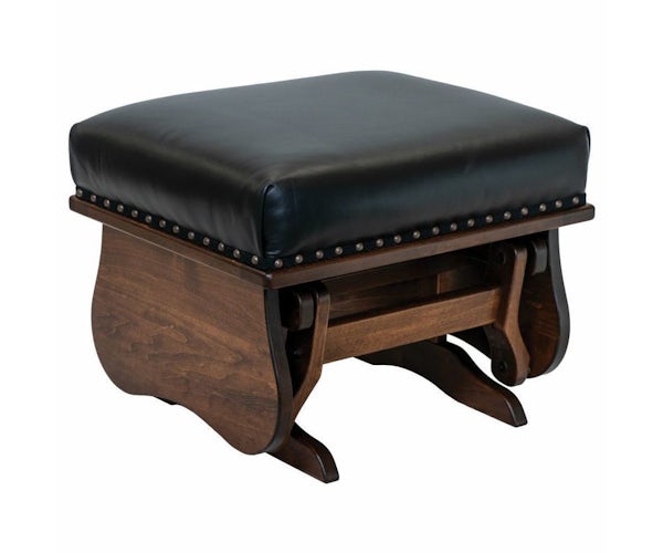 Handcrafted Upholstered Gliding Footstool with Hardwood Frame