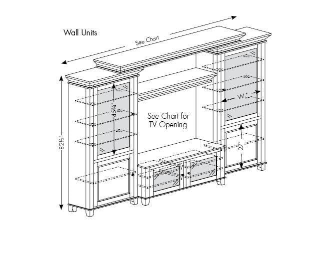 Modular Entertainment Center Wall Unit from DutchCrafters Amish