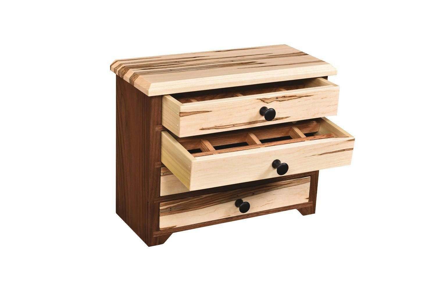 Four Drawer Shaker Jewelry Box from DutchCrafters Amish Furniture