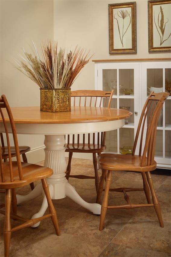 Round Kingstown Single Pedestal Dining Table from DutchCrafters Amish