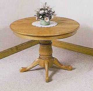 Round Kingstown Single Pedestal Dining Table from DutchCrafters Amish