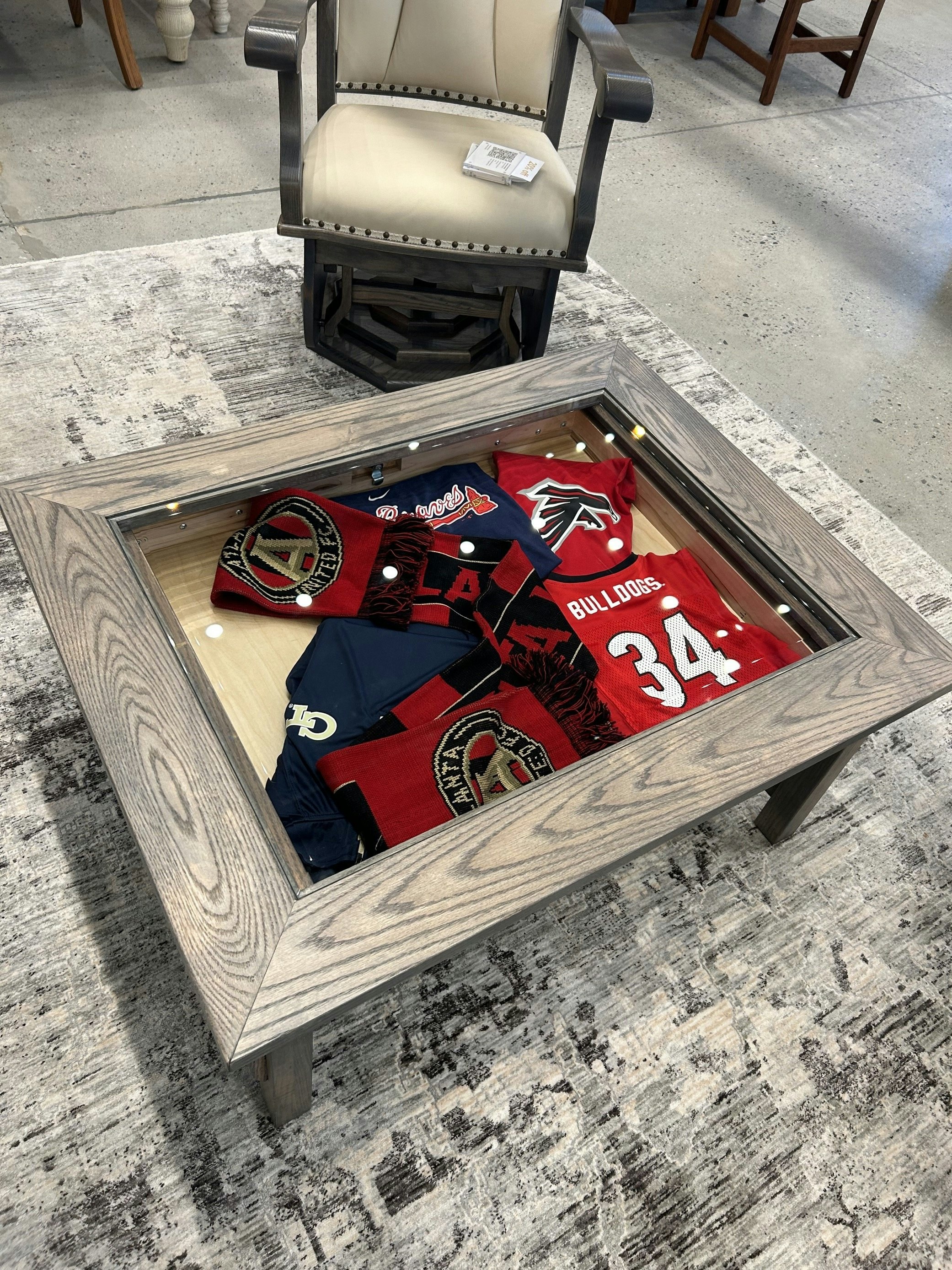 Lancaster Mission Glass-Top Display Coffee Table from DutchCrafters