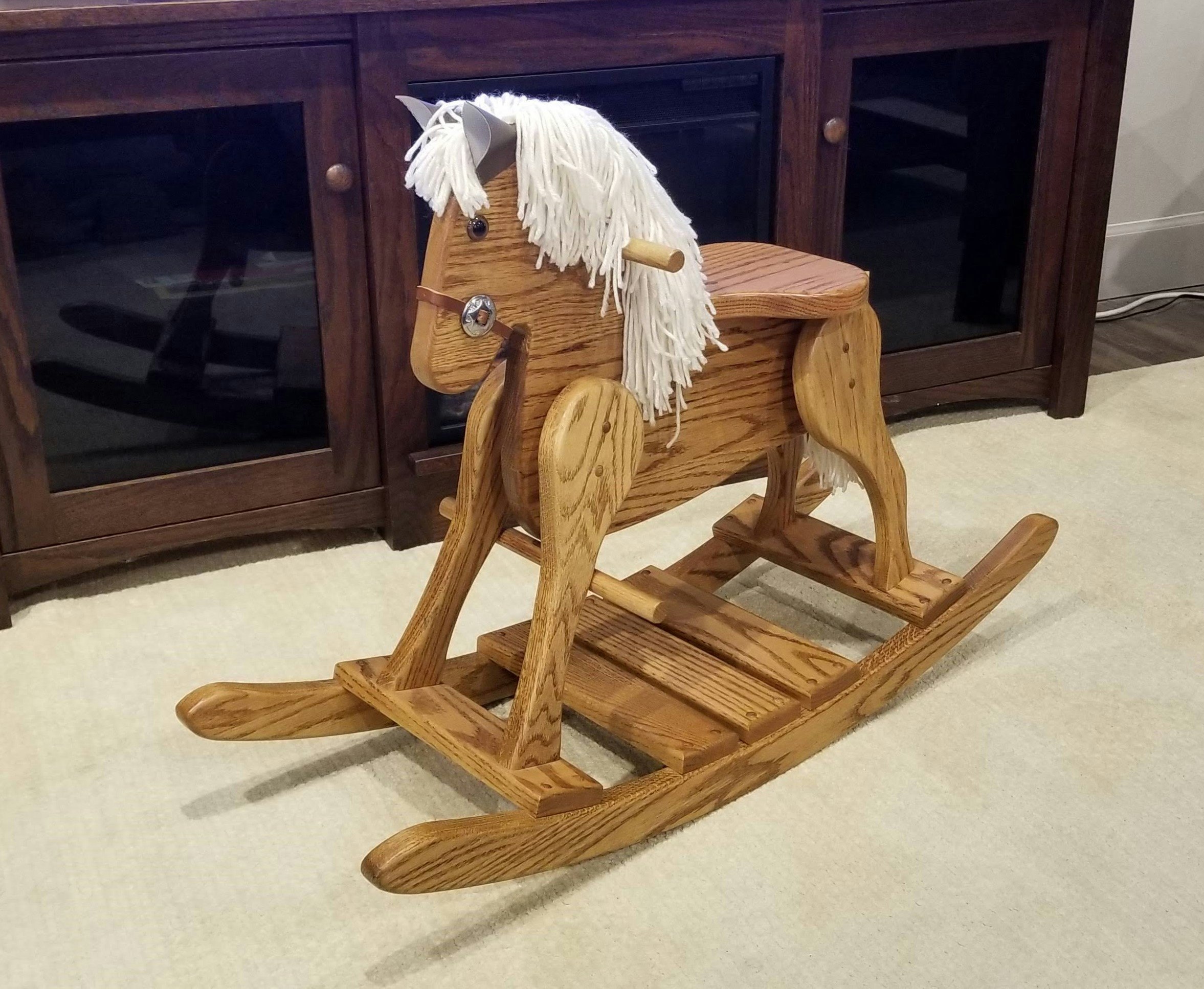Amish Wooden Rocking Horse | Handcrafted Solid Wood