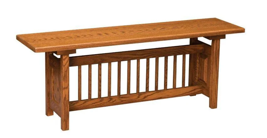 Craftsman Style Trestle Bench for Entryway | DutchCrafters