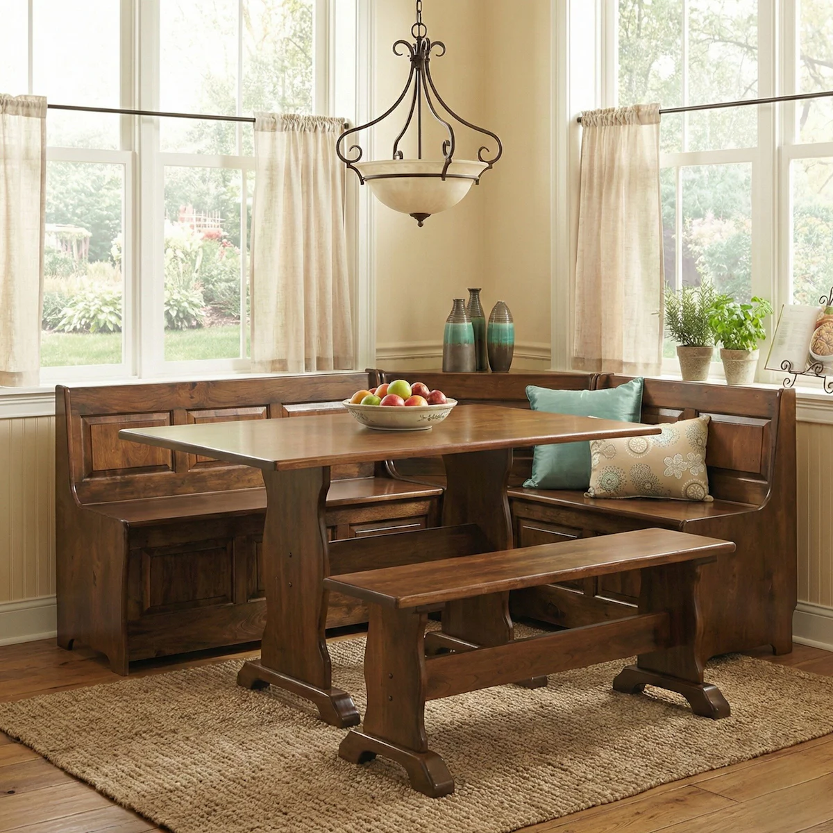 5-Piece Corner Nook Dining Set with Storage | DutchCrafters