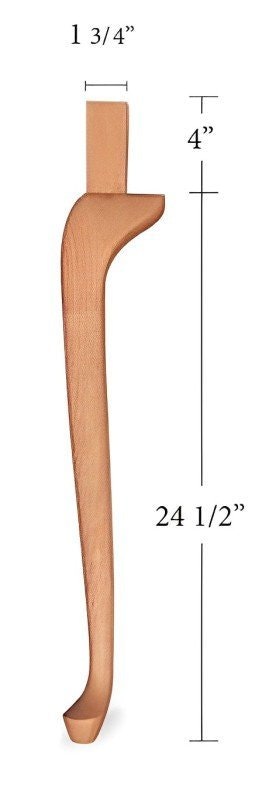 Unfinished Wood Queen Anne Table Legs - Amish Handcrafted in the USA