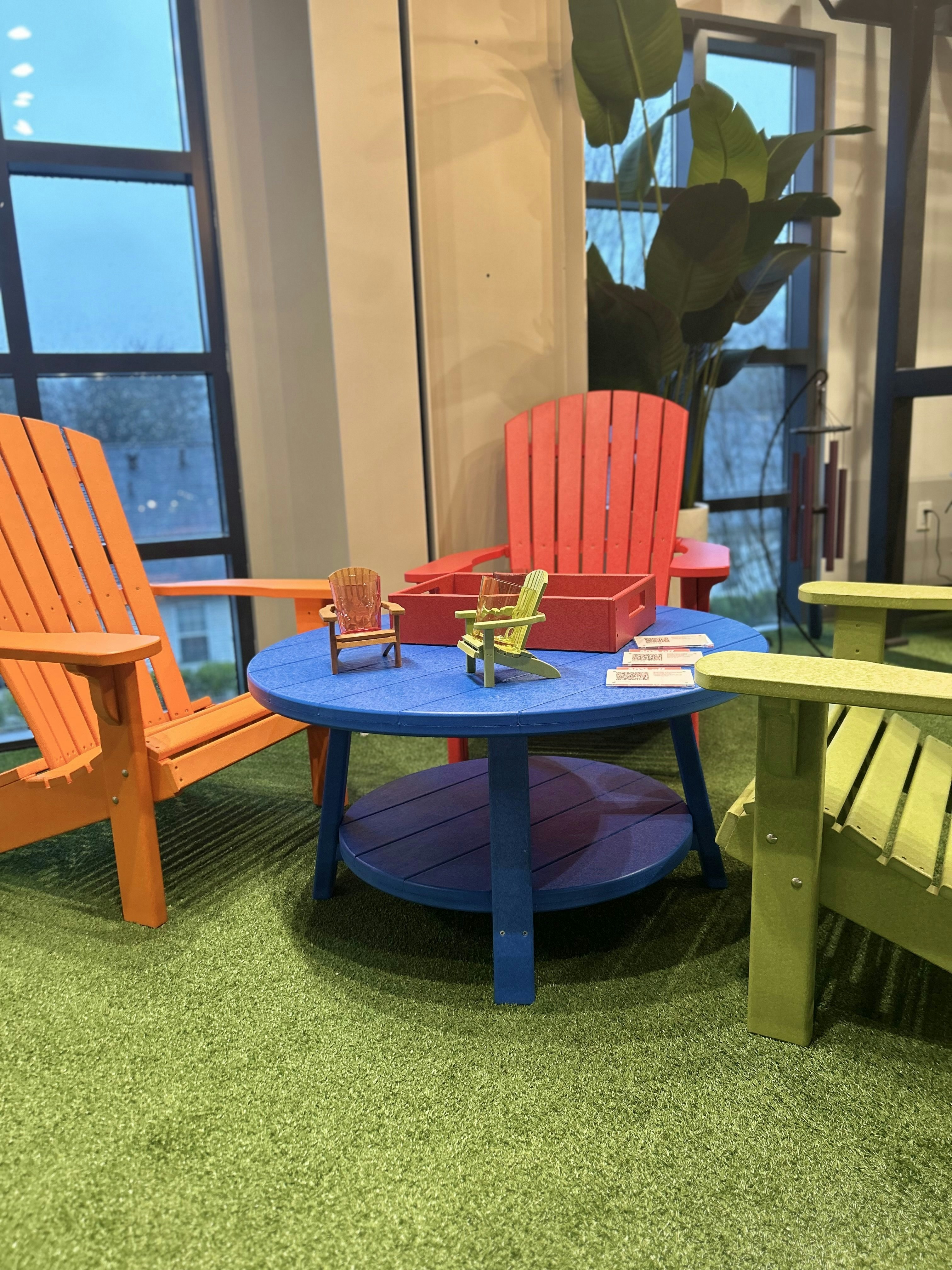 Poly 38" Round 2-Shelf Patio Coffee Table | DutchCrafters