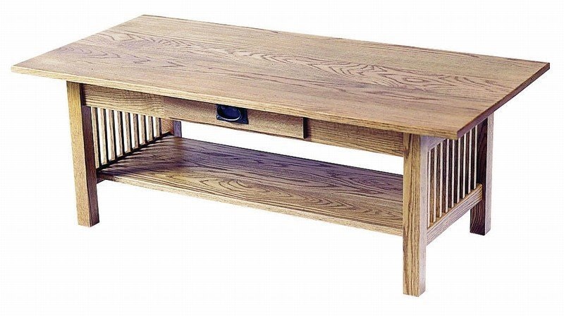 Amish American Mission Rectangular Coffee Table with Drawer from
