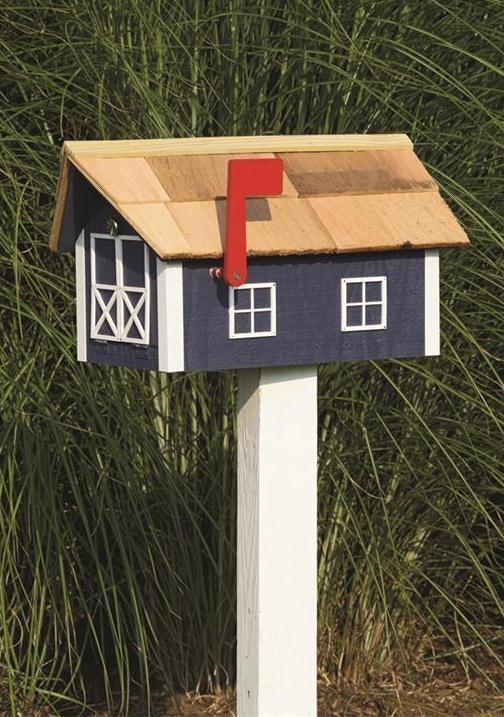 Barn Style Mailbox with Cedar Shingle Roof from DutchCrafters Amish