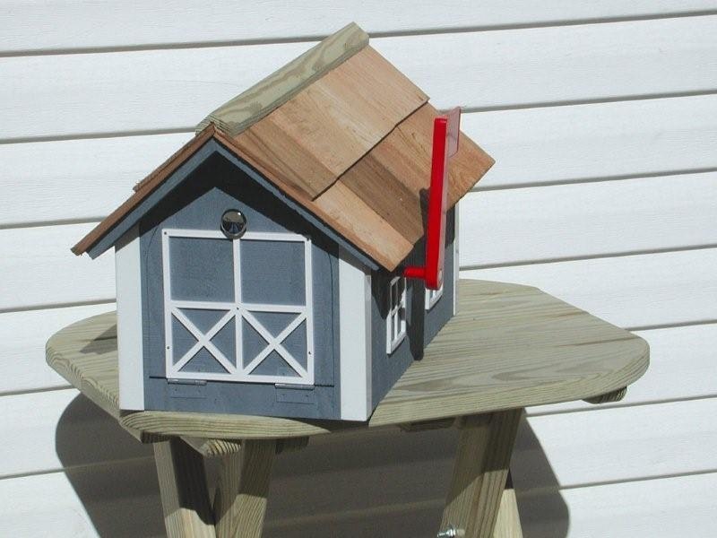 Barn Style Mailbox with Cedar Shingle Roof from DutchCrafters Amish
