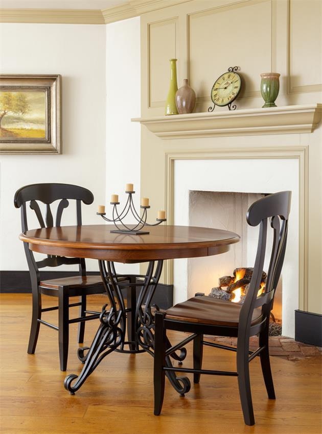 Forged Pedestal Round Dining Room Table from DutchCrafters Amish