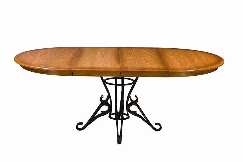 Forged Pedestal Round Dining Room Table from DutchCrafters Amish