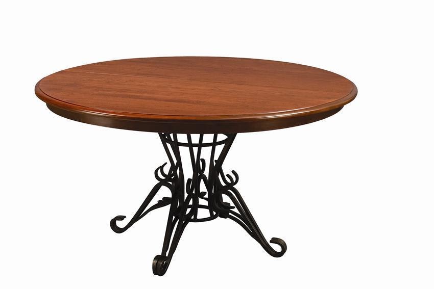 Forged Pedestal Round Dining Room Table from DutchCrafters Amish