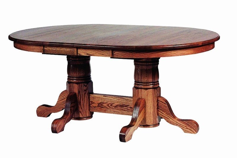 Harvey Solid Wood Double Pedestal Dining Table from DutchCrafters