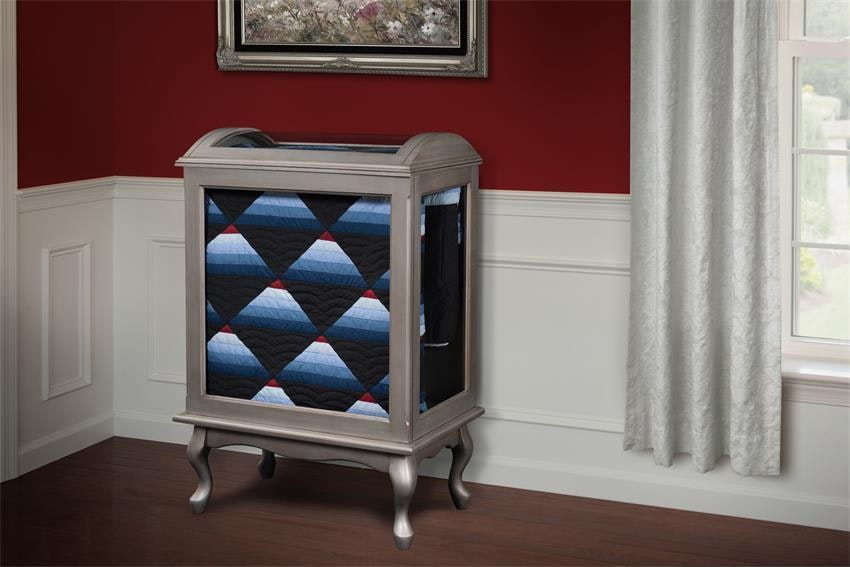 Solid Wood Amish Quilt Rack with Glass - Heirloom Amish Furniture