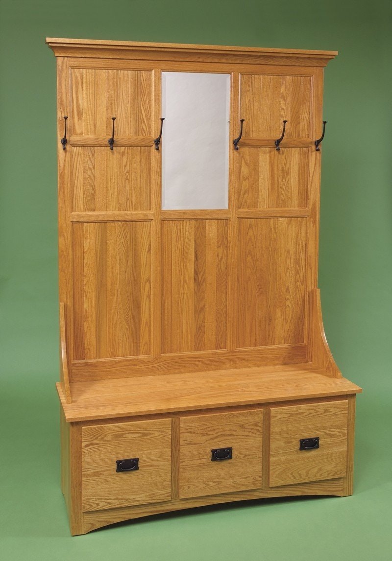 54" Large Entryway Hall Tree Storage Bench from DutchCrafters Amish