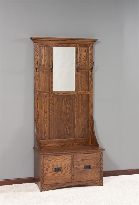 38" Entryway Hall Tree Storage Bench | DutchCrafters Amish Furniture
