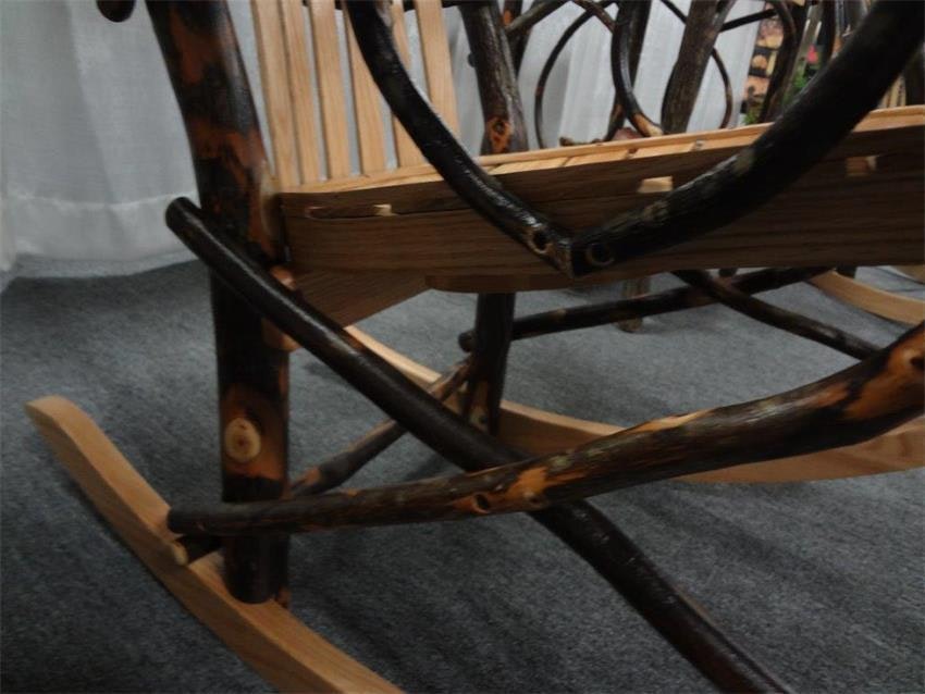 Rustic Hickory Rocker with Optional Footstool | DutchCrafters