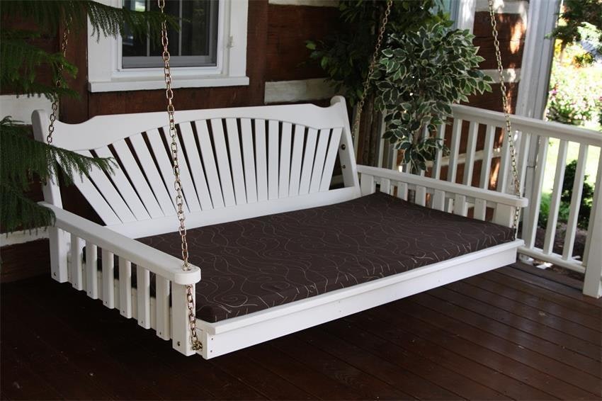 Pine Fan Back Swing Bed by DutchCrafters Amish Furniture