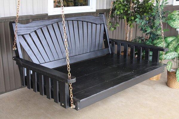 Pine Fan Back Swing Bed by DutchCrafters Amish Furniture