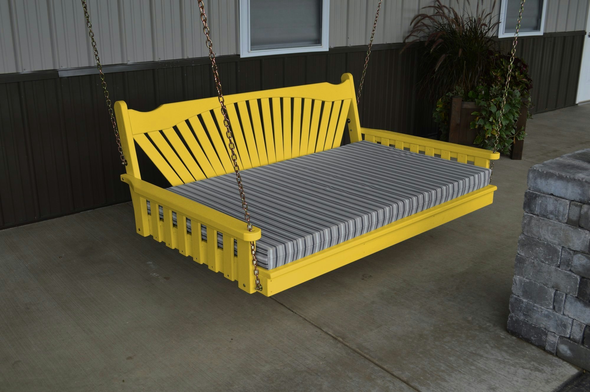 Pine Fan Back Swing Bed by DutchCrafters Amish Furniture