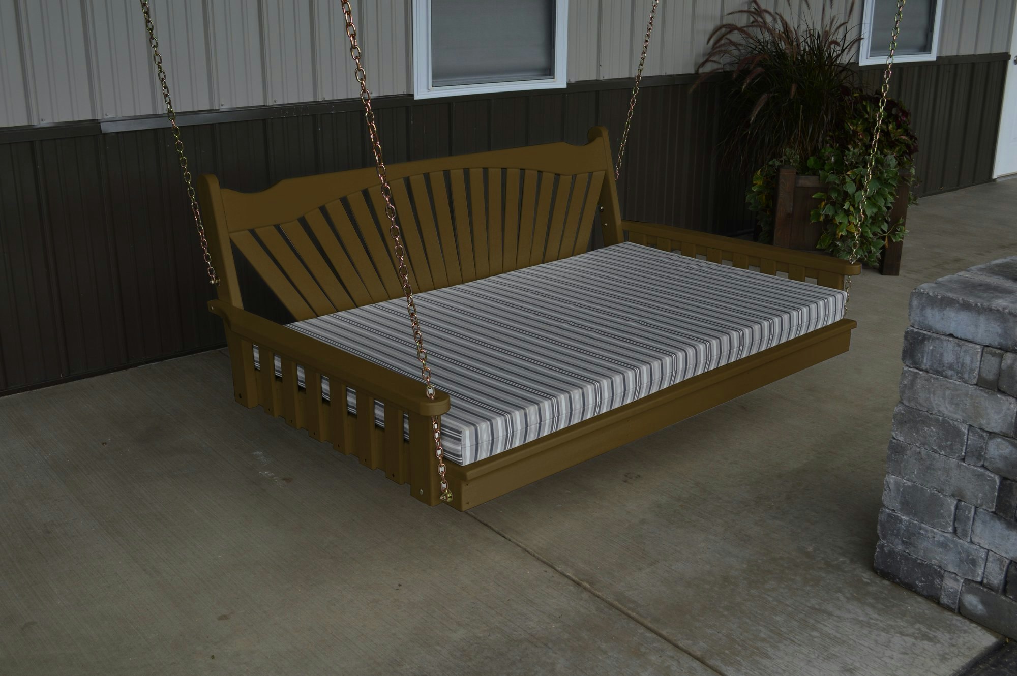 Pine Fan Back Swing Bed by DutchCrafters Amish Furniture