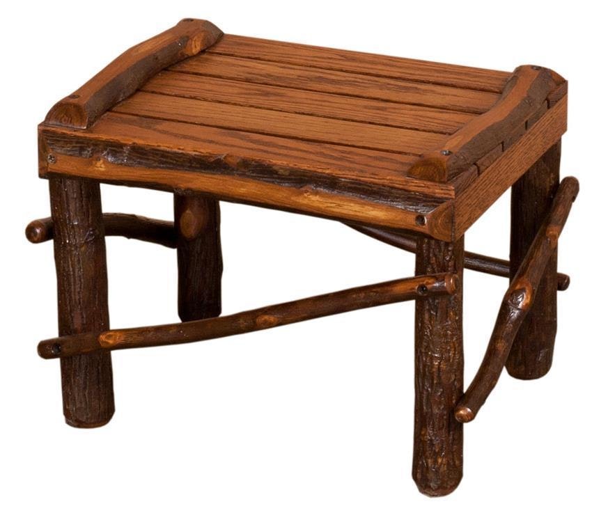 Rustic Hickory Twig Footstool – 3 Sizes | DutchCrafters