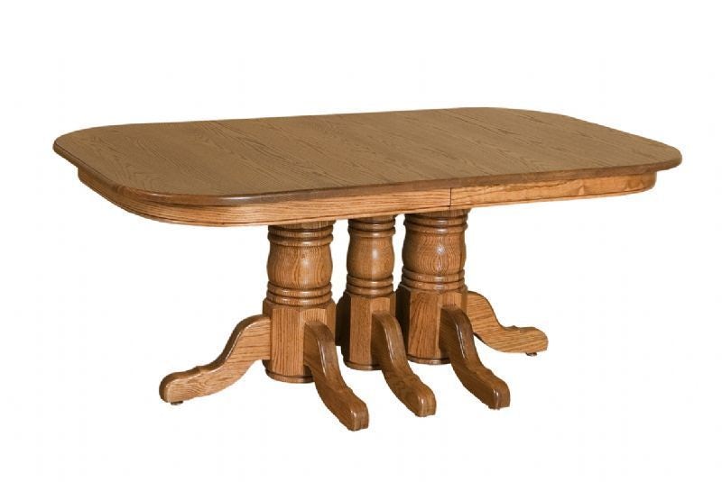 Max Solid Wood Triple Pedestal Dining Table from DutchCrafters Amish