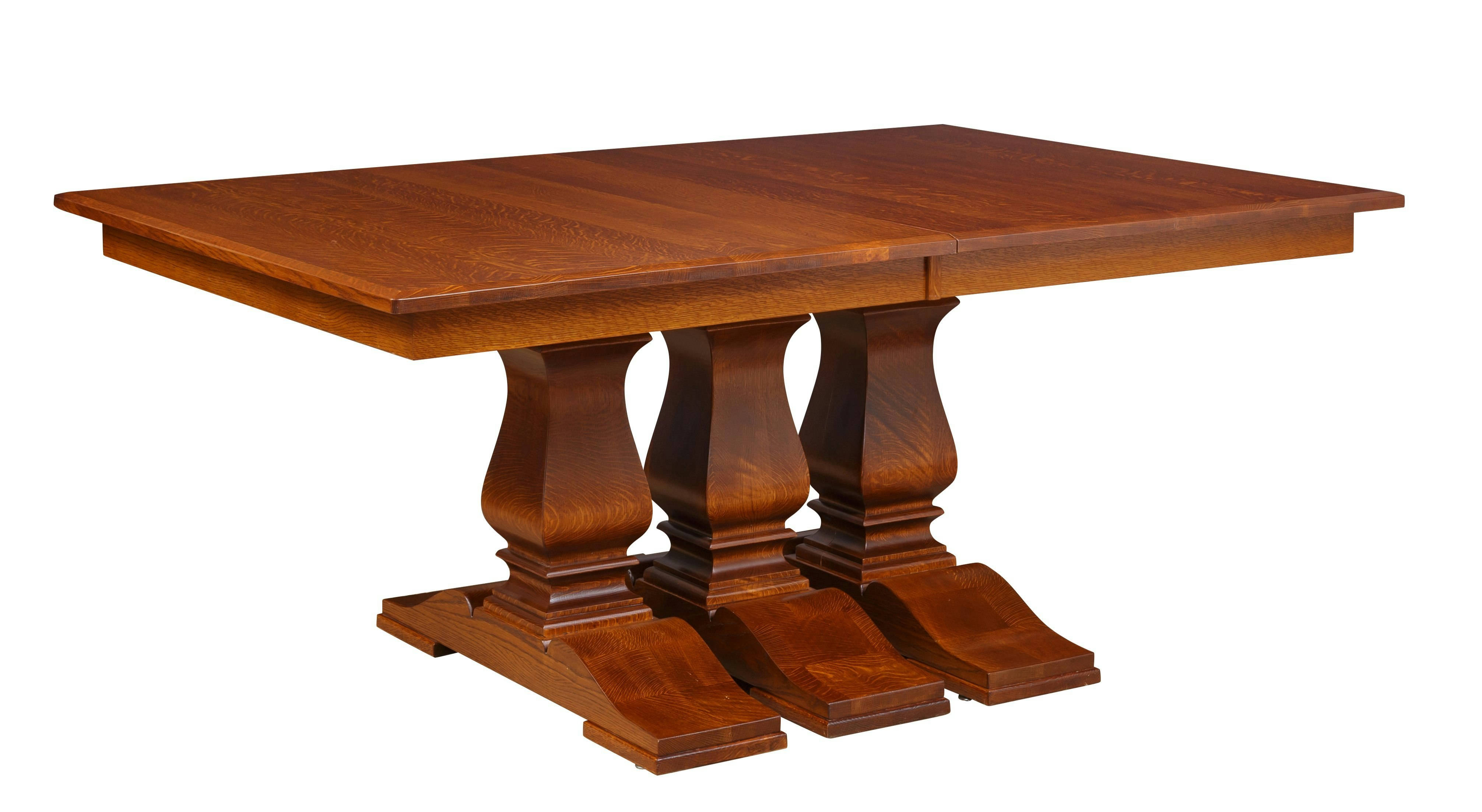 Max Solid Wood Triple Pedestal Dining Table from DutchCrafters Amish