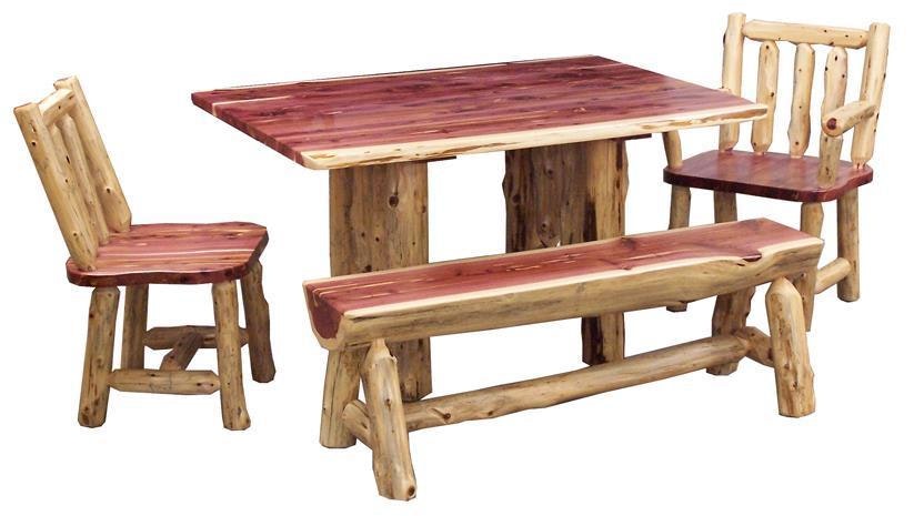 Handcrafted Cedar Log Dining Chairs | Amish Rustic Dining Furniture