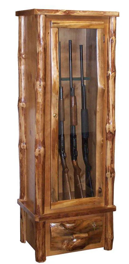 Amish Gun Cabinets | Solid Wood Display Cabinets with Glass Doors
