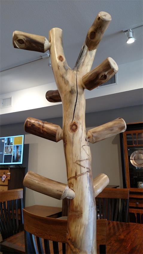 Rustic Log Hall Tree from DutchCrafters Amish Furniture
