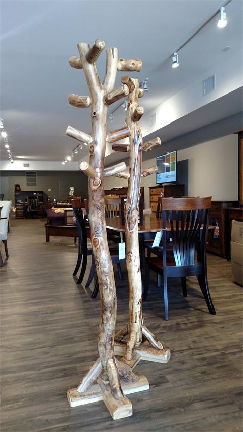 Amish Rustic Log Hall Tree | Handcrafted Entryway Coat Rack