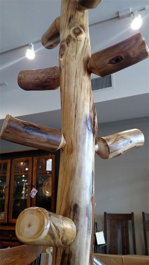 Amish Rustic Log Hall Tree | Handcrafted Entryway Coat Rack