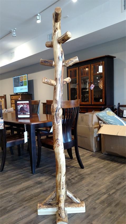 Amish Rustic Log Hall Tree | Handcrafted Entryway Coat Rack