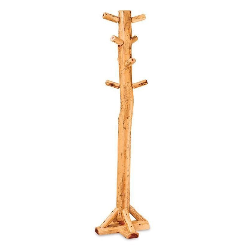 Amish Rustic Log Hall Tree | Handcrafted Entryway Coat Rack