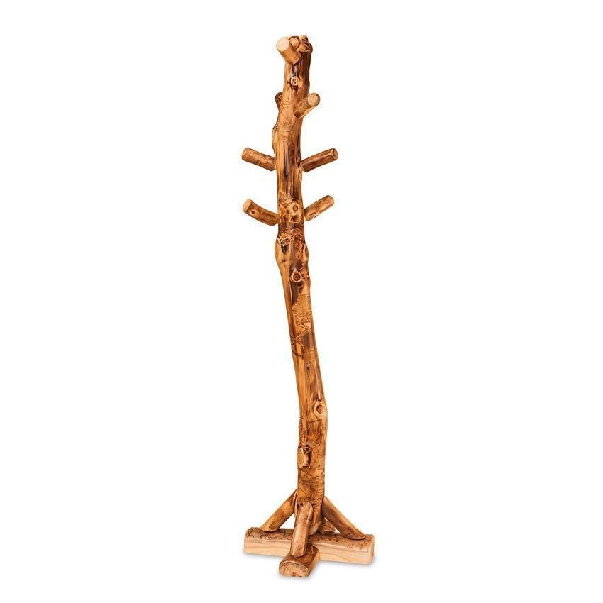 Amish Rustic Log Hall Tree | Handcrafted Entryway Coat Rack