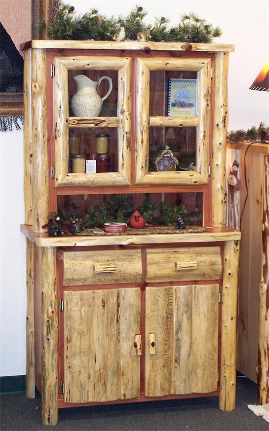 Rustic Log Dining Hutch from DutchCrafters Amish Furniture