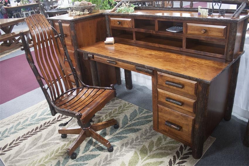 Rustic Secretary Desk with Optional Organizer from DutchCrafters