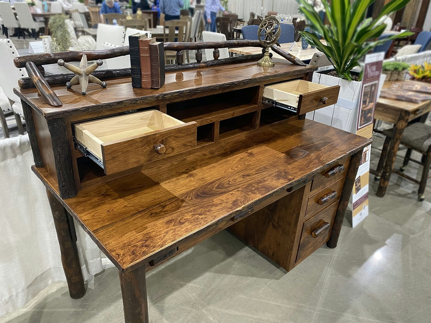 Rustic Hickory Log Desk from DutchCrafters Amish Furniture