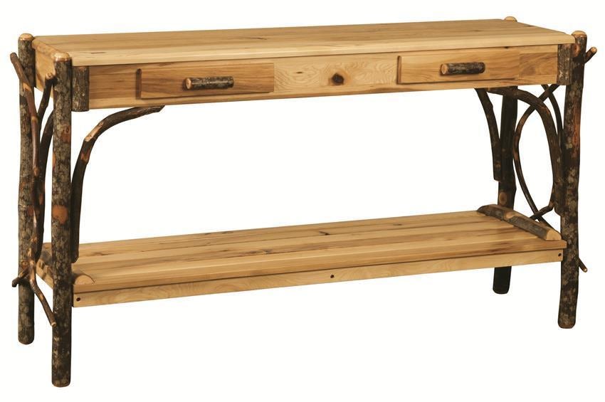 50" Rustic Hickory Sofa Table | Amish Handcrafted Rustic Furniture
