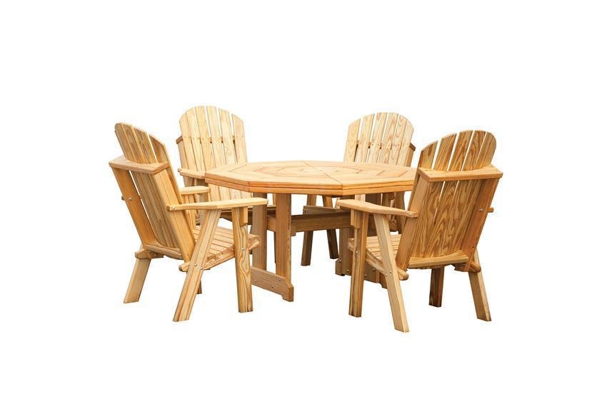 Pine Wood Octagon Patio Dining Table from DutchCrafters Amish